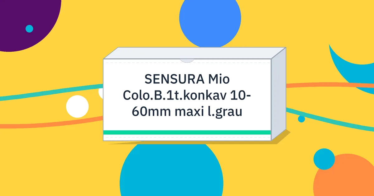 Symbolbild: Packung mit der Aufschrift SENSURA Mio Colo.B.1t.konkav 10-60mm maxi l.grau (PZN 12547979) – Verfügbarkeit und Bezug in Apotheken in Frankfurt am Main