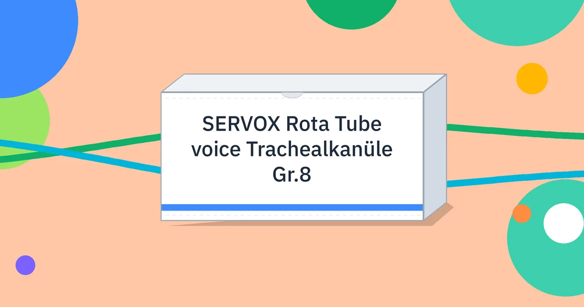 Symbolbild: Packung mit der Aufschrift SERVOX Rota Tube voice Trachealkanüle Gr.8 (PZN 09333039) – Verfügbarkeit und Bezug in Apotheken in Frankfurt am Main