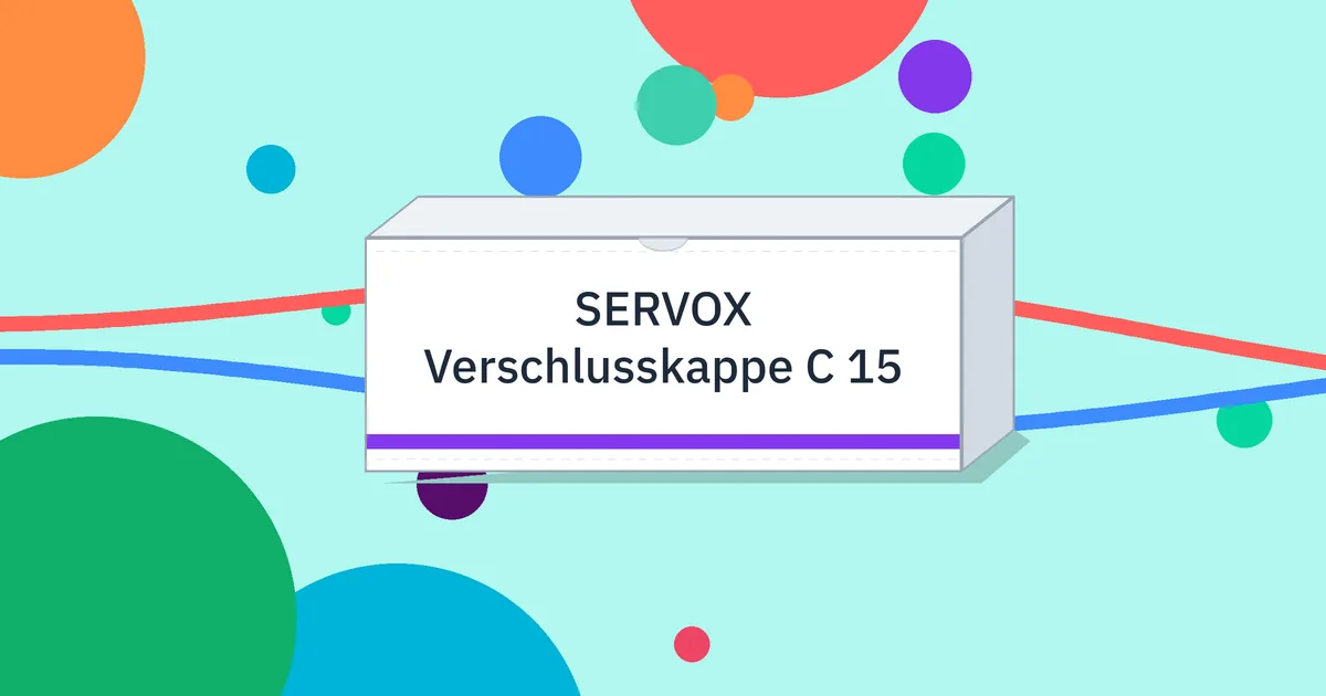 Symbolbild: Packung mit der Aufschrift SERVOX Verschlusskappe C 15 (PZN 10783546) – Verfügbarkeit und Bezug in Apotheken in Frankfurt am Main