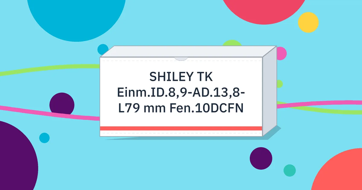 Symbolbild: Packung mit der Aufschrift SHILEY TK Einm.ID.8,9-AD.13,8-L79 mm Fen.10DCFN (PZN 03381014) – Verfügbarkeit und Bezug in Apotheken in Frankfurt am Main