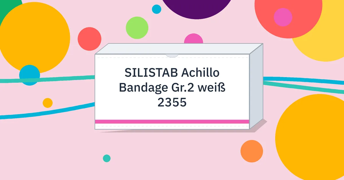 Symbolbild: Packung mit der Aufschrift SILISTAB Achillo Bandage Gr.2 weiß 2355 (PZN 08815575) – Verfügbarkeit und Bezug in Apotheken in Frankfurt am Main