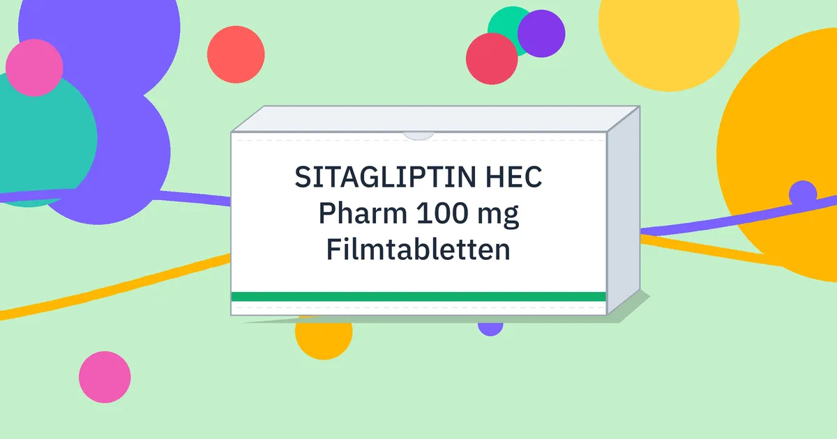 Symbolbild: Packung mit der Aufschrift SITAGLIPTIN HEC Pharm 100 mg Filmtabletten (PZN 20586597) – Verfügbarkeit und Bezug in Apotheken in Frankfurt am Main