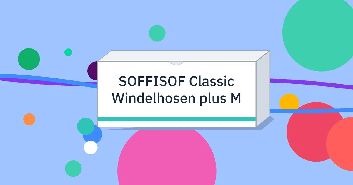 Symbolbild: Packung mit der Aufschrift SOFFISOF Classic Windelhosen plus M (PZN 12566528) – Verfügbarkeit und Bezug in Apotheken in Frankfurt am Main