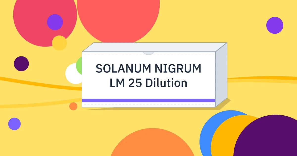 Symbolbild: Packung mit der Aufschrift SOLANUM NIGRUM LM 25 Dilution (PZN 13193012) – Verfügbarkeit und Bezug in Apotheken in Frankfurt am Main
