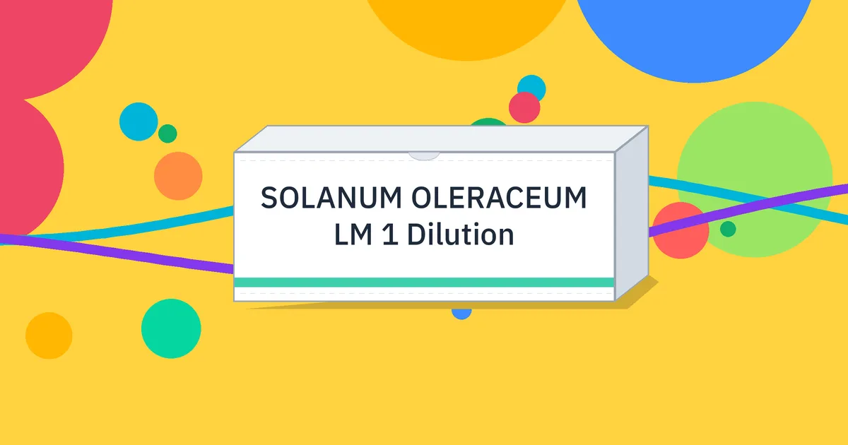 Symbolbild: Packung mit der Aufschrift SOLANUM OLERACEUM LM 1 Dilution (PZN 13193182) – Verfügbarkeit und Bezug in Apotheken in Frankfurt am Main