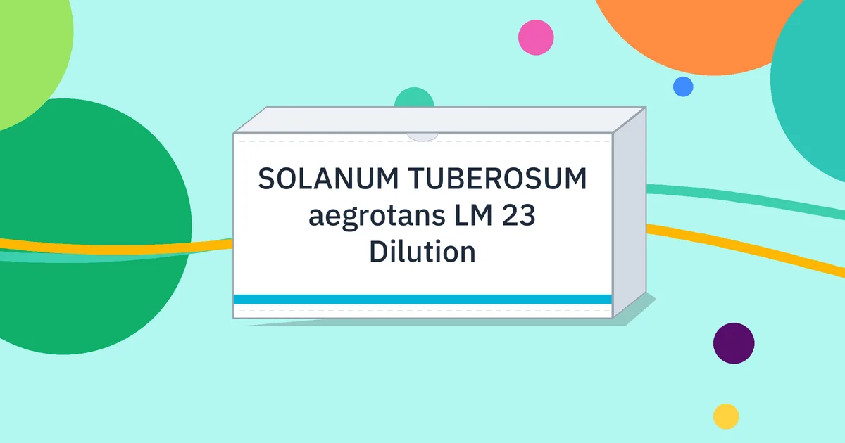 Symbolbild: Packung mit der Aufschrift SOLANUM TUBEROSUM aegrotans LM 23 Dilution (PZN 13193940) – Verfügbarkeit und Bezug in Apotheken in Frankfurt am Main