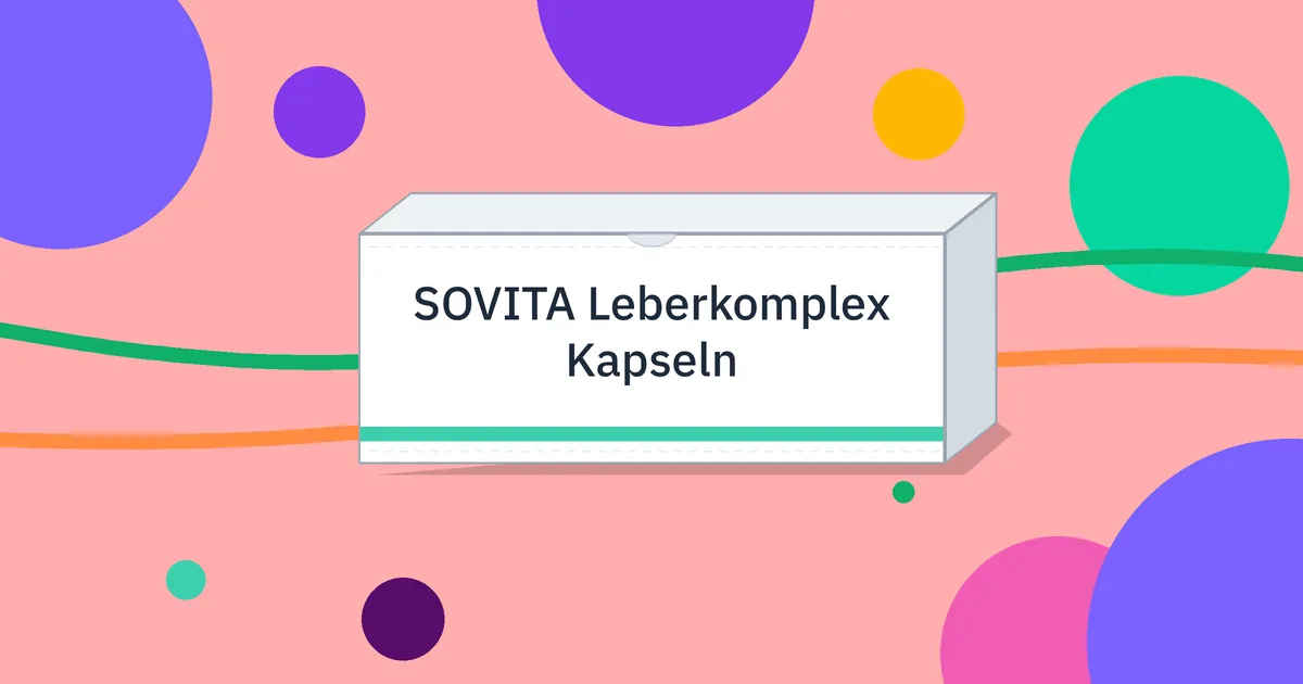 Symbolbild: Packung mit der Aufschrift SOVITA Leberkomplex Kapseln (PZN 11590269) – Verfügbarkeit und Bezug in Apotheken in Frankfurt am Main