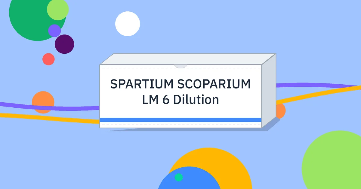 Symbolbild: Packung mit der Aufschrift SPARTIUM SCOPARIUM LM 6 Dilution (PZN 13194655) – Verfügbarkeit und Bezug in Apotheken in Frankfurt am Main