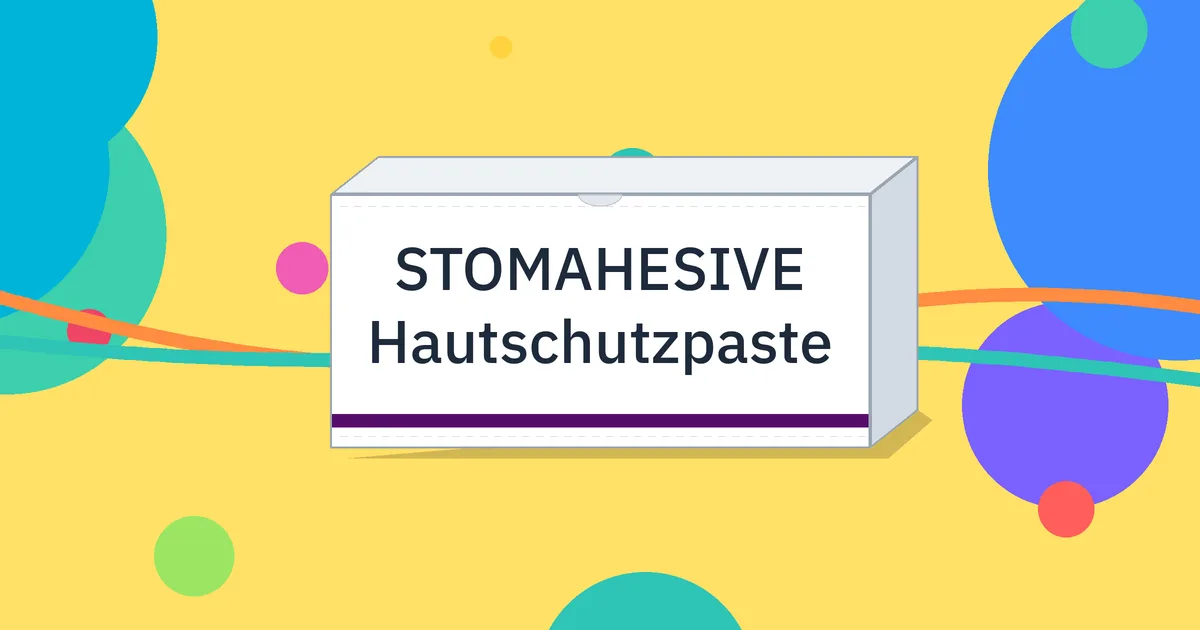Symbolbild: Packung mit der Aufschrift STOMAHESIVE Hautschutzpaste (PZN 02343514) – Verfügbarkeit und Bezug in Apotheken in Frankfurt am Main