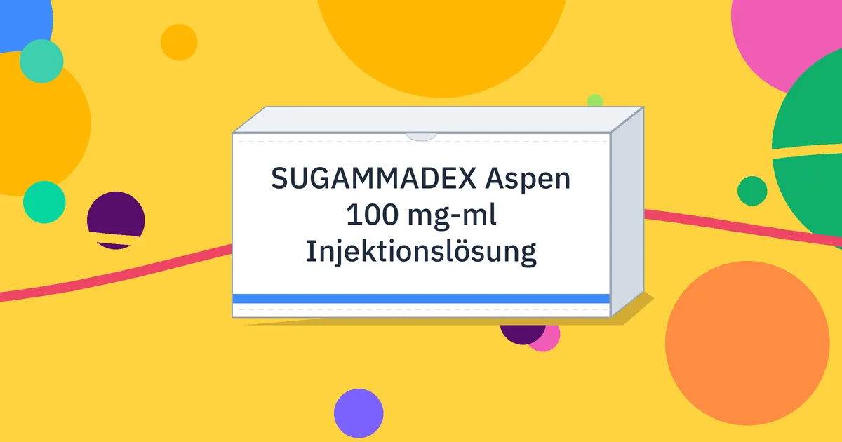Symbolbild: Packung mit der Aufschrift SUGAMMADEX Aspen 100 mg-ml Injektionslösung (PZN 18374959) – Verfügbarkeit und Bezug in Apotheken in Frankfurt am Main