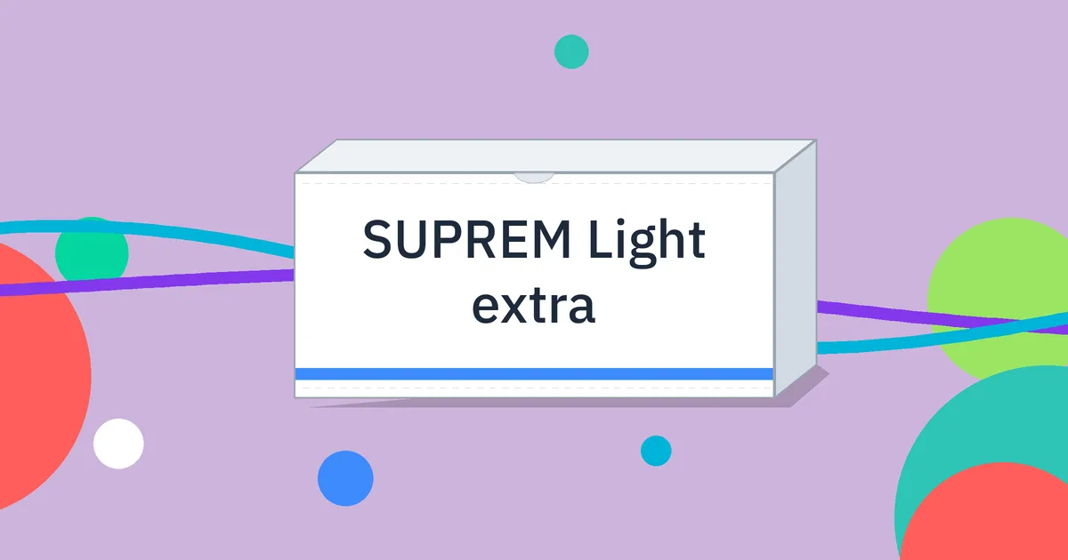 Symbolbild: Packung mit der Aufschrift SUPREM Light extra (PZN 07111731) – Verfügbarkeit und Bezug in Apotheken in Frankfurt am Main