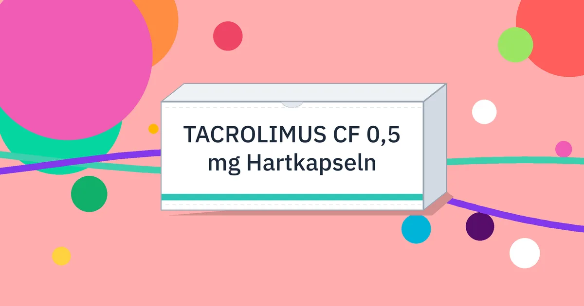 Symbolbild: Packung mit der Aufschrift TACROLIMUS CF 0,5 mg Hartkapseln (PZN 20158134) – Verfügbarkeit und Bezug in Apotheken in Frankfurt am Main