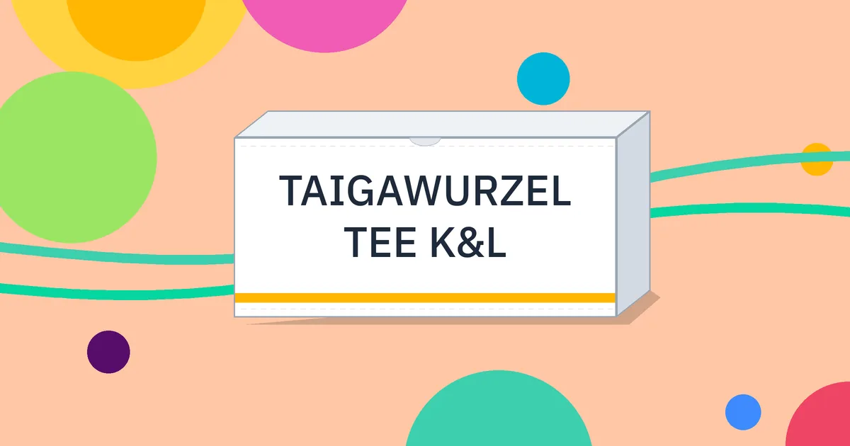 Symbolbild: Packung mit der Aufschrift TAIGAWURZEL TEE K&L (PZN 16900384) – Verfügbarkeit und Bezug in Apotheken in Frankfurt am Main