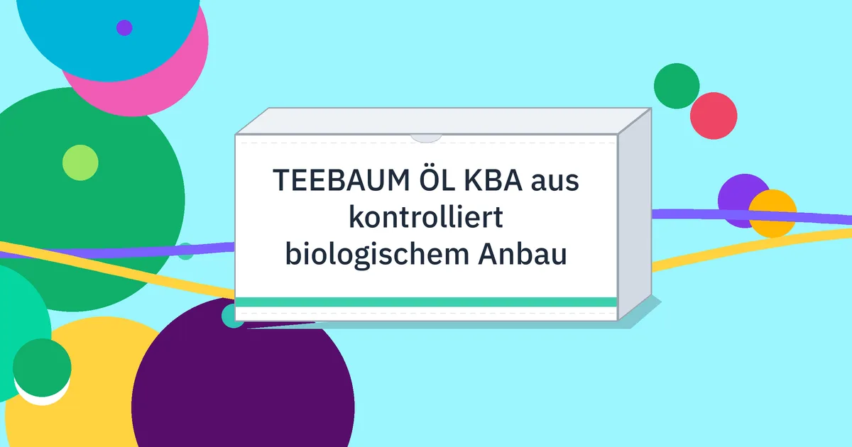 Symbolbild: Packung mit der Aufschrift TEEBAUM ÖL KBA aus kontrolliert biologischem Anbau (PZN 07555853) – Verfügbarkeit und Bezug in Apotheken in Frankfurt am Main
