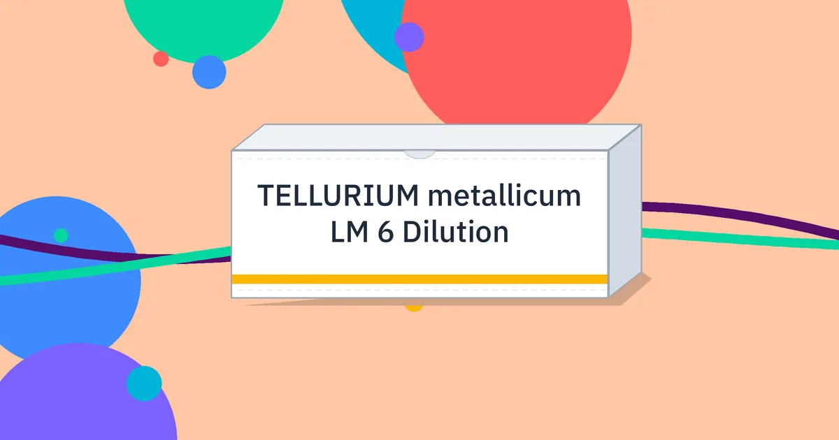 Symbolbild: Packung mit der Aufschrift TELLURIUM metallicum LM 6 Dilution (PZN 13215570) – Verfügbarkeit und Bezug in Apotheken in Frankfurt am Main