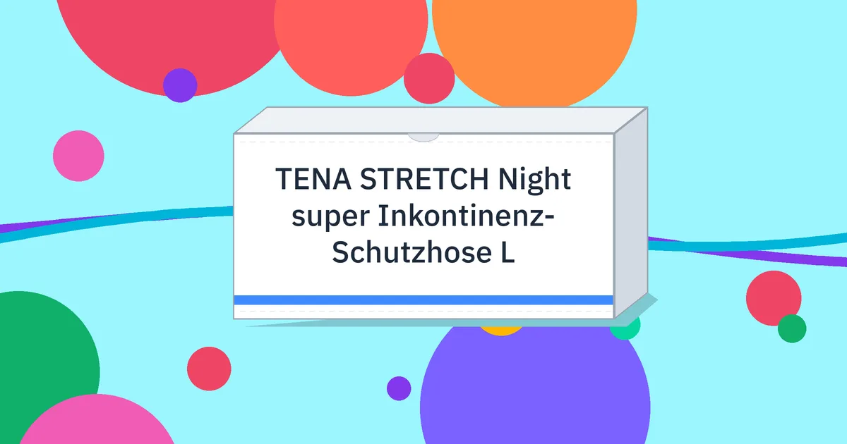 Symbolbild: Packung mit der Aufschrift TENA STRETCH Night super Inkontinenz-Schutzhose L (PZN 19297445) – Verfügbarkeit und Bezug in Apotheken in Frankfurt am Main