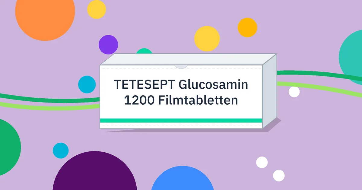 Symbolbild: Packung mit der Aufschrift TETESEPT Glucosamin 1200 Filmtabletten (PZN 16785339) – Verfügbarkeit und Bezug in Apotheken in Frankfurt am Main