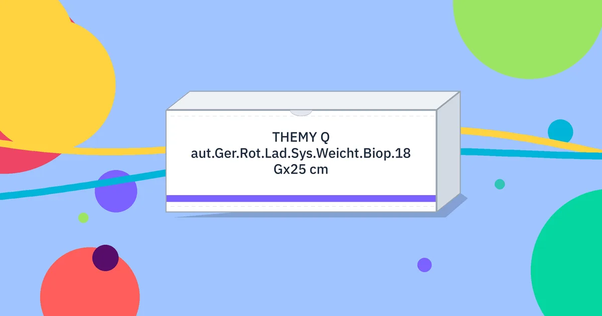 Symbolbild: Packung mit der Aufschrift THEMY Q aut.Ger.Rot.Lad.Sys.Weicht.Biop.18 Gx25 cm (PZN 19738004) – Verfügbarkeit und Bezug in Apotheken in Frankfurt am Main