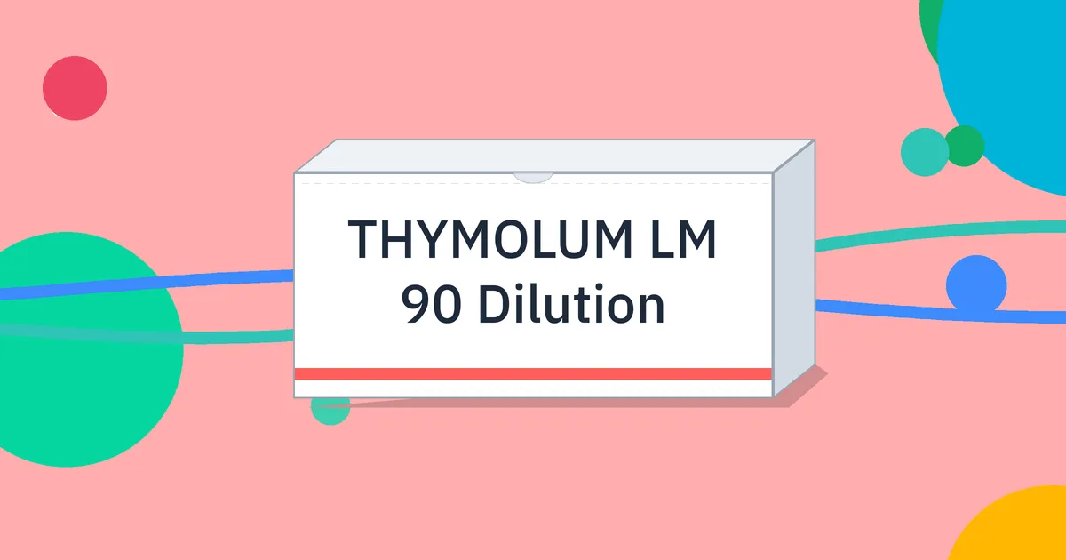 Symbolbild: Packung mit der Aufschrift THYMOLUM LM 90 Dilution (PZN 13222759) – Verfügbarkeit und Bezug in Apotheken in Frankfurt am Main