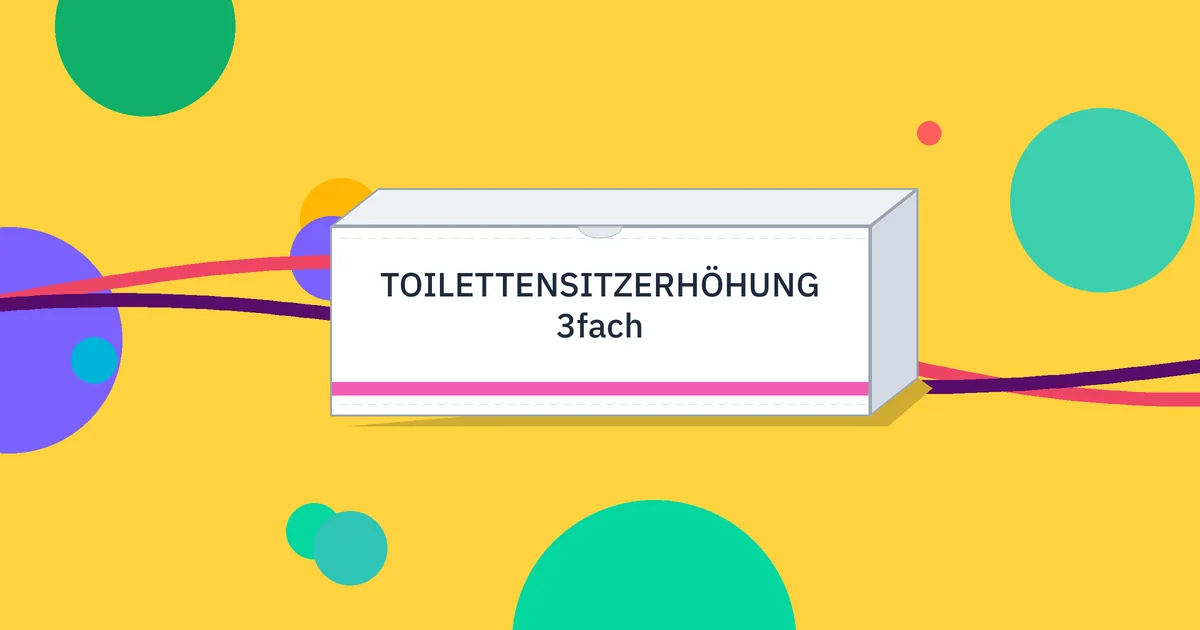Symbolbild: Packung mit der Aufschrift TOILETTENSITZERHÖHUNG 3fach (PZN 00946757) – Verfügbarkeit und Bezug in Apotheken in Frankfurt am Main