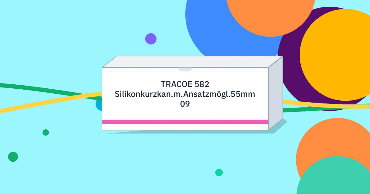 Symbolbild: Packung mit der Aufschrift TRACOE 582 Silikonkurzkan.m.Ansatzmögl.55mm 09 (PZN 05881436) – Verfügbarkeit und Bezug in Apotheken in Frankfurt am Main