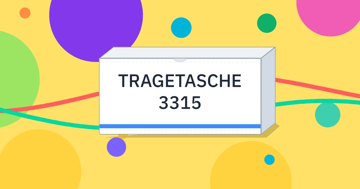 Symbolbild: Packung mit der Aufschrift TRAGETASCHE 3315 (PZN 06403650) – Verfügbarkeit und Bezug in Apotheken in Frankfurt am Main