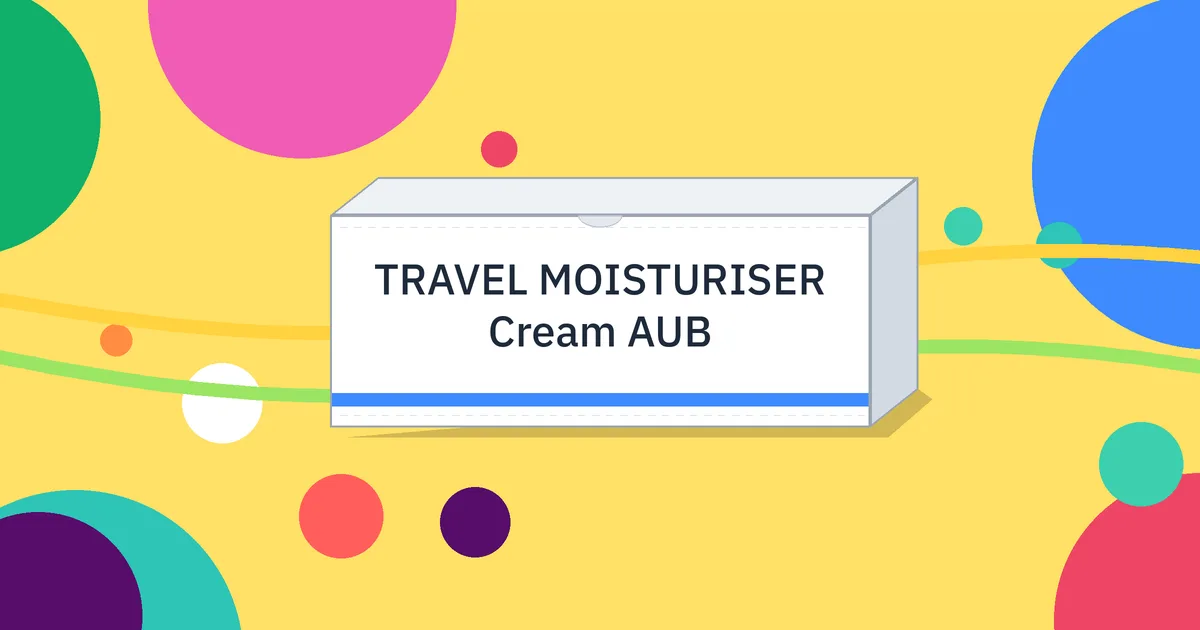 Symbolbild: Packung mit der Aufschrift TRAVEL MOISTURISER Cream AUB (PZN 18734613) – Verfügbarkeit und Bezug in Apotheken in Frankfurt am Main