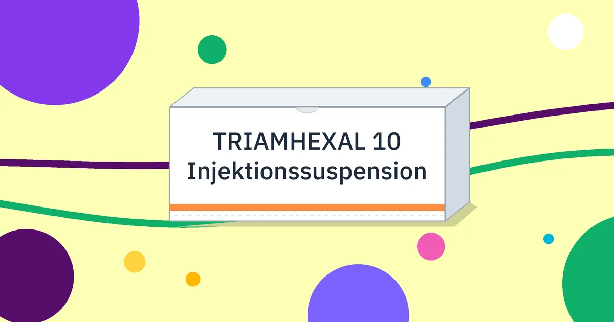Symbolbild: Packung mit der Aufschrift TRIAMHEXAL 10 Injektionssuspension (PZN 03294806) – Verfügbarkeit und Bezug in Apotheken in Frankfurt am Main