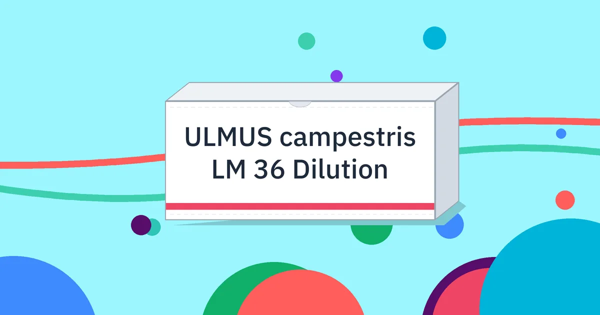 Symbolbild: Packung mit der Aufschrift ULMUS campestris LM 36 Dilution (PZN 13255552) – Verfügbarkeit und Bezug in Apotheken in Frankfurt am Main