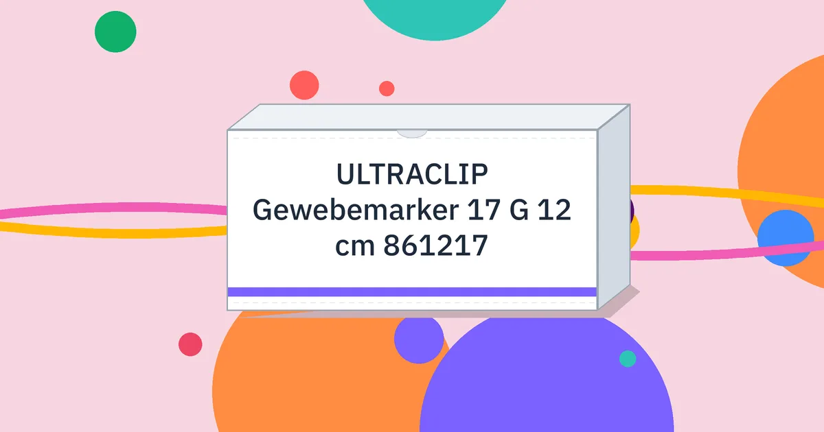 Symbolbild: Packung mit der Aufschrift ULTRACLIP Gewebemarker 17 G 12 cm 861217 (PZN 03564588) – Verfügbarkeit und Bezug in Apotheken in Frankfurt am Main