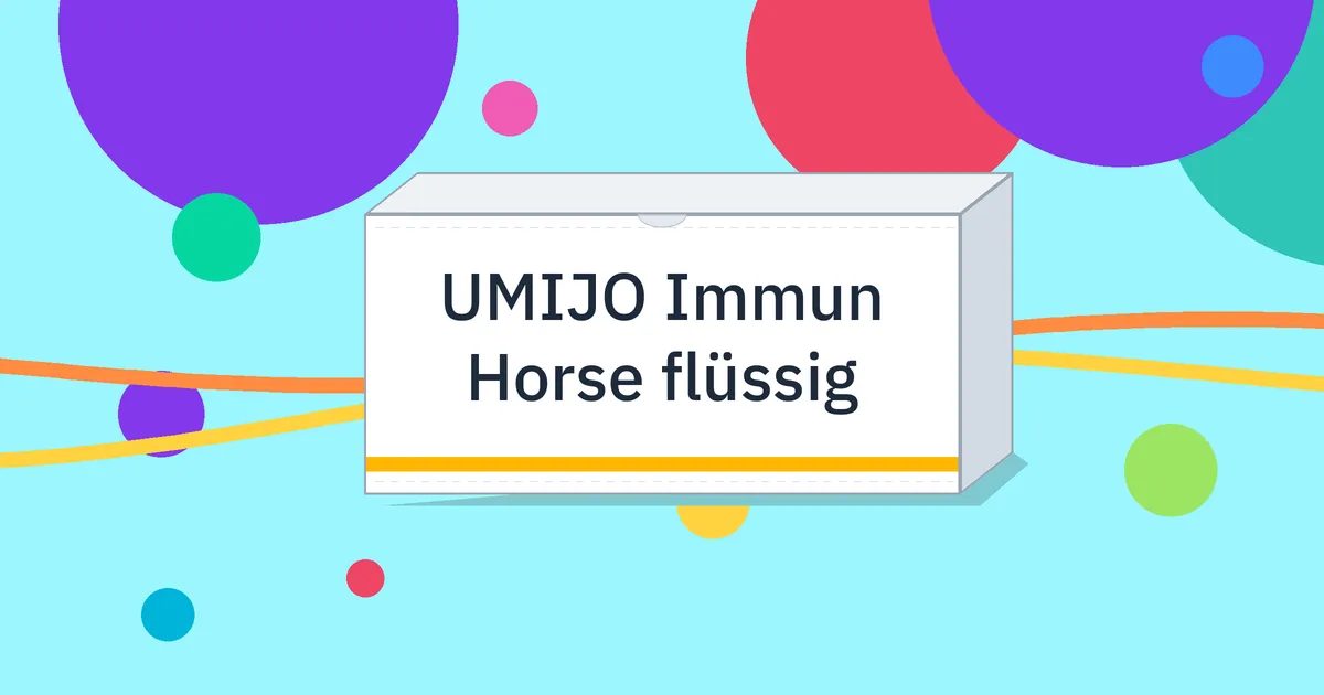 Symbolbild: Packung mit der Aufschrift UMIJO Immun Horse flüssig (PZN 14029421) – Verfügbarkeit und Bezug in Apotheken in Frankfurt am Main