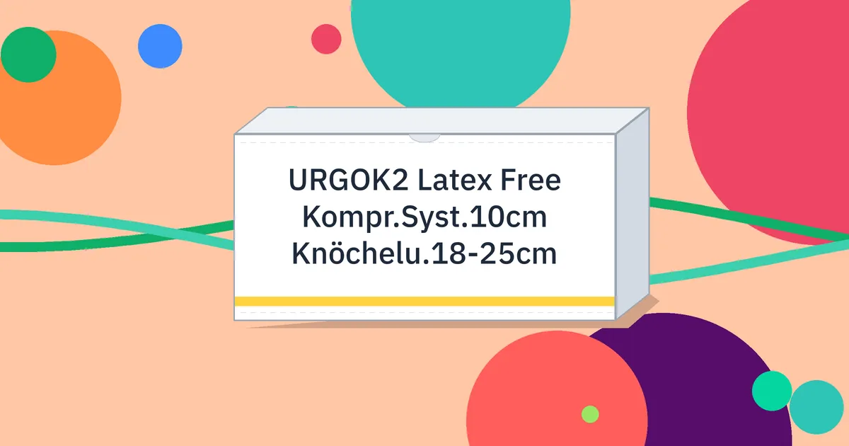 Symbolbild: Packung mit der Aufschrift URGOK2 Latex Free Kompr.Syst.10cm Knöchelu.18-25cm (PZN 02421912) – Verfügbarkeit und Bezug in Apotheken in Frankfurt am Main
