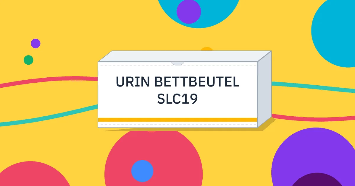 Symbolbild: Packung mit der Aufschrift URIN BETTBEUTEL SLC19 (PZN 00019258) – Verfügbarkeit und Bezug in Apotheken in Frankfurt am Main