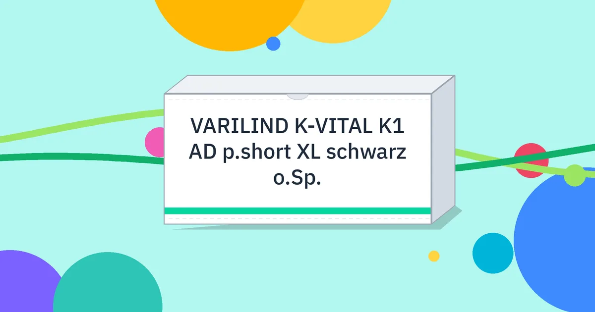 Symbolbild: Packung mit der Aufschrift VARILIND K-VITAL K1 AD p.short XL schwarz o.Sp. (PZN 20566910) – Verfügbarkeit und Bezug in Apotheken in Frankfurt am Main