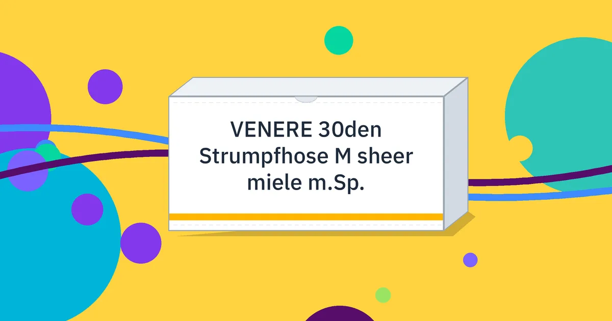 Symbolbild: Packung mit der Aufschrift VENERE 30den Strumpfhose M sheer miele m.Sp. (PZN 16172536) – Verfügbarkeit und Bezug in Apotheken in Frankfurt am Main
