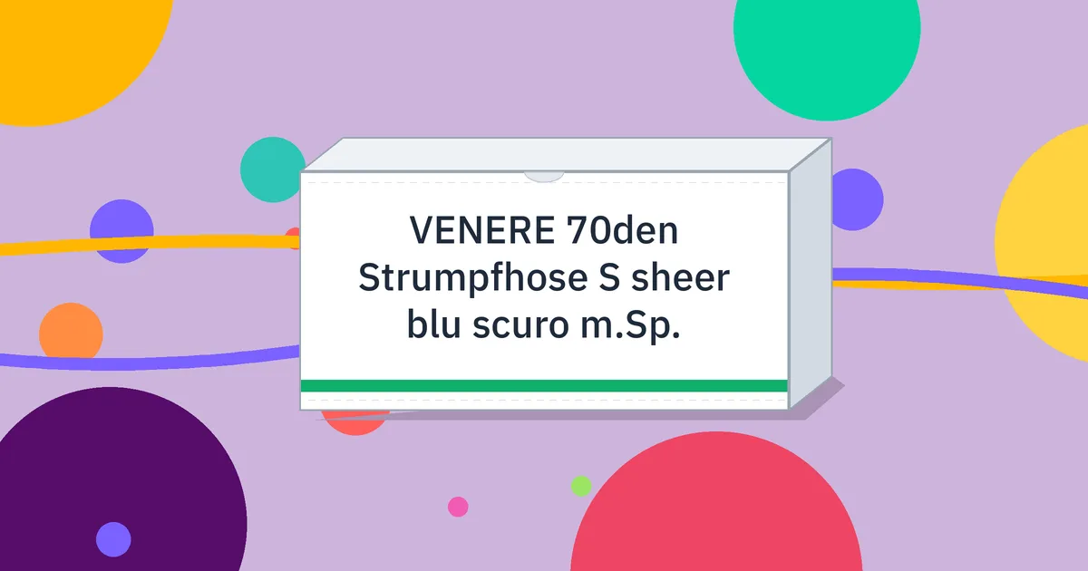 Symbolbild: Packung mit der Aufschrift VENERE 70den Strumpfhose S sheer blu scuro m.Sp. (PZN 16172803) – Verfügbarkeit und Bezug in Apotheken in Frankfurt am Main