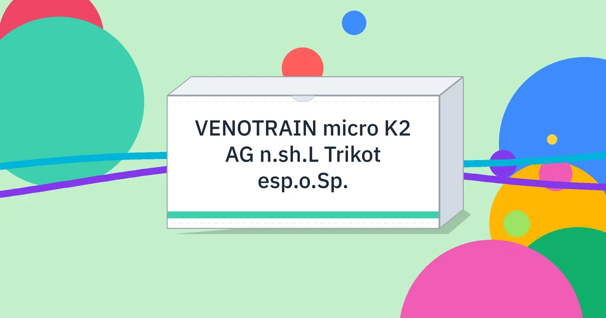 Symbolbild: Packung mit der Aufschrift VENOTRAIN micro K2 AG n.sh.L Trikot esp.o.Sp. (PZN 05713093) – Verfügbarkeit und Bezug in Apotheken in Frankfurt am Main
