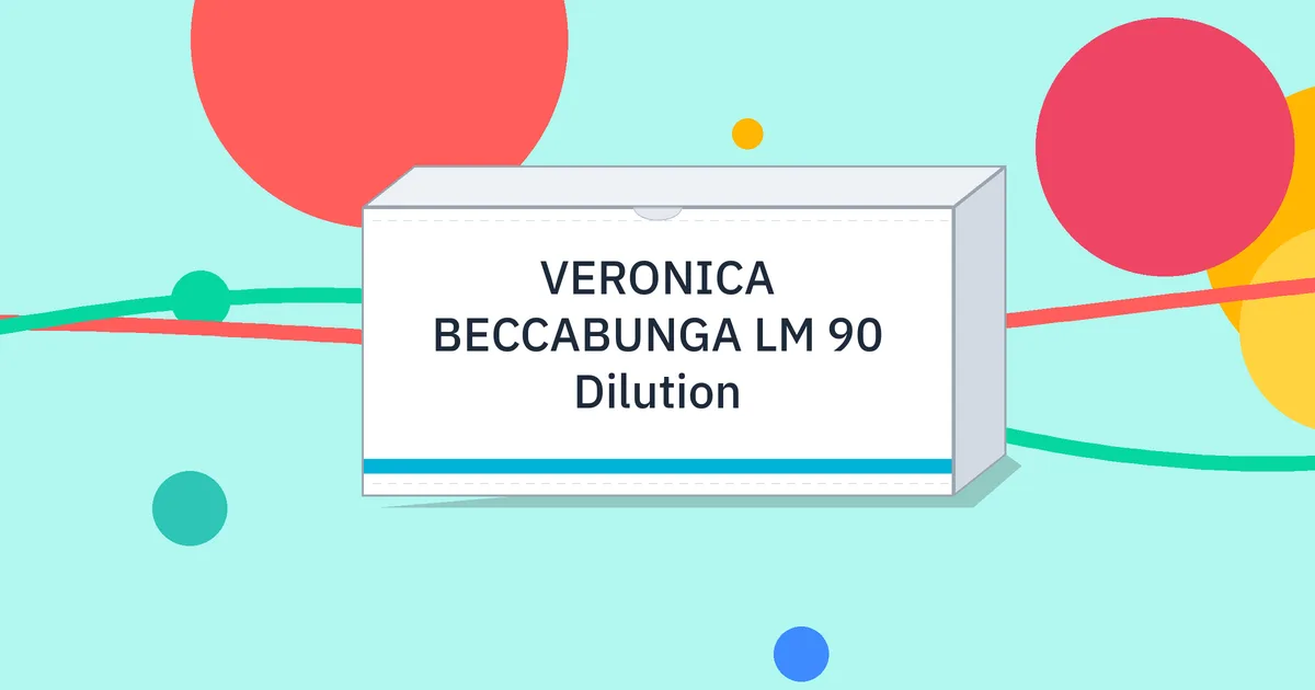 Symbolbild: Packung mit der Aufschrift VERONICA BECCABUNGA LM 90 Dilution (PZN 13269502) – Verfügbarkeit und Bezug in Apotheken in Frankfurt am Main