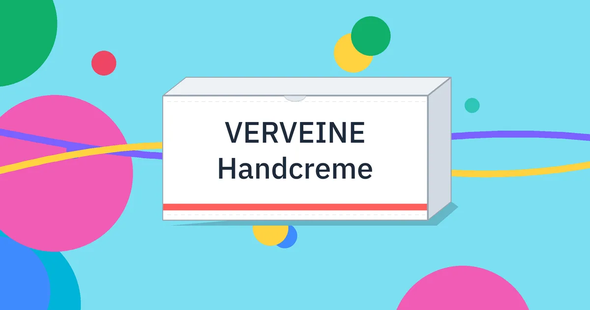 Symbolbild: Packung mit der Aufschrift VERVEINE Handcreme (PZN 20780253) – Verfügbarkeit und Bezug in Apotheken in Frankfurt am Main