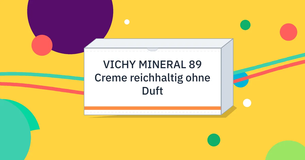 Symbolbild: Packung mit der Aufschrift VICHY MINERAL 89 Creme reichhaltig ohne Duft (PZN 18884749) – Verfügbarkeit und Bezug in Apotheken in Frankfurt am Main