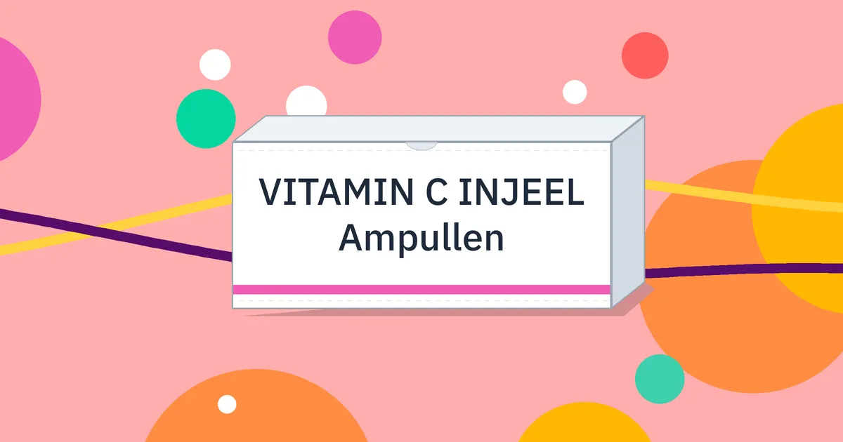 Symbolbild: Packung mit der Aufschrift VITAMIN C INJEEL Ampullen (PZN 01894927) – Verfügbarkeit und Bezug in Apotheken in Frankfurt am Main
