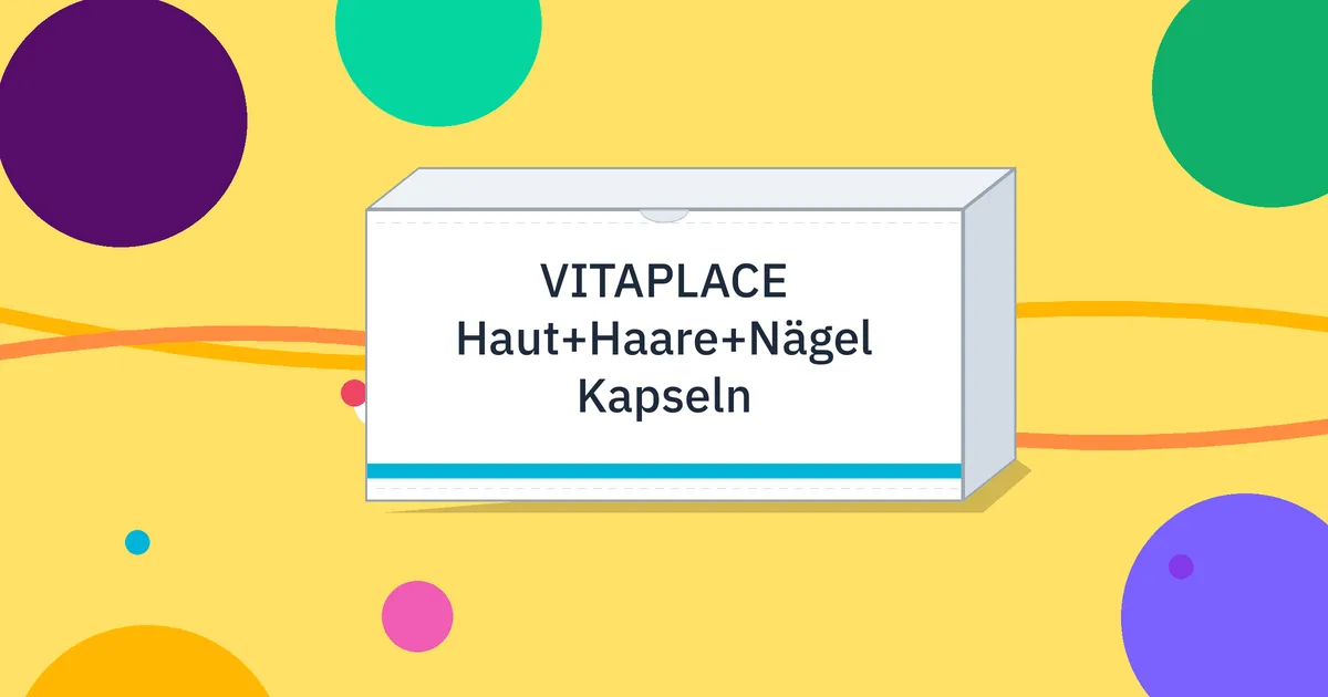 Symbolbild: Packung mit der Aufschrift VITAPLACE Haut+Haare+Nägel Kapseln (PZN 13821997) – Verfügbarkeit und Bezug in Apotheken in Frankfurt am Main