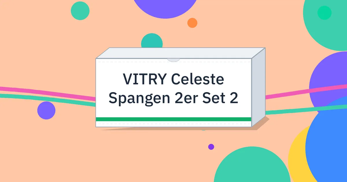Symbolbild: Packung mit der Aufschrift VITRY Celeste Spangen 2er Set 2 (PZN 19067030) – Verfügbarkeit und Bezug in Apotheken in Frankfurt am Main