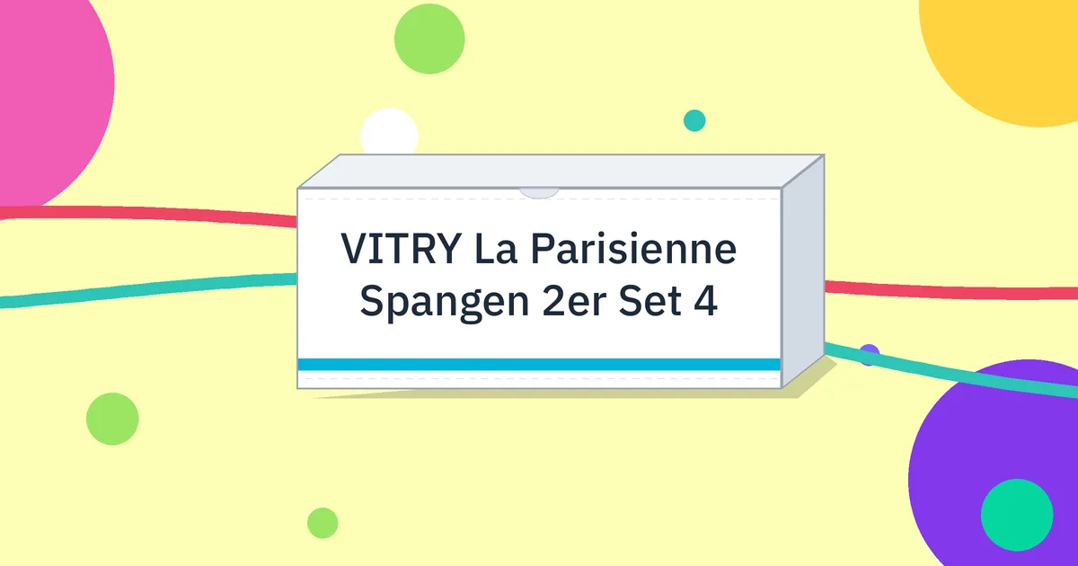 Symbolbild: Packung mit der Aufschrift VITRY La Parisienne Spangen 2er Set 4 (PZN 19066898) – Verfügbarkeit und Bezug in Apotheken in Frankfurt am Main