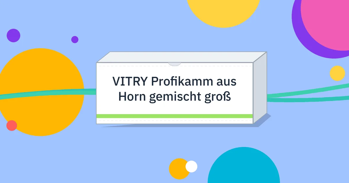 Symbolbild: Packung mit der Aufschrift VITRY Profikamm aus Horn gemischt groß (PZN 11508948) – Verfügbarkeit und Bezug in Apotheken in Frankfurt am Main