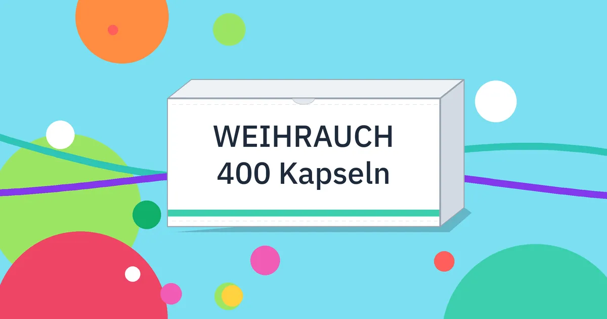 Symbolbild: Packung mit der Aufschrift WEIHRAUCH 400 Kapseln (PZN 16570136) – Verfügbarkeit und Bezug in Apotheken in Frankfurt am Main