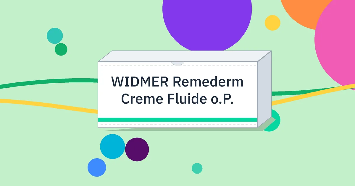 Symbolbild: Packung mit der Aufschrift WIDMER Remederm Creme Fluide o.P. (PZN 07613160) – Verfügbarkeit und Bezug in Apotheken in Frankfurt am Main