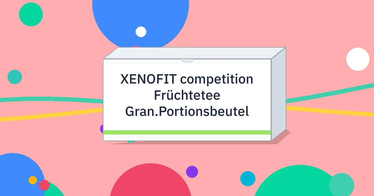 Symbolbild: Packung mit der Aufschrift XENOFIT competition Früchtetee Gran.Portionsbeutel (PZN 00453291) – Verfügbarkeit und Bezug in Apotheken in Frankfurt am Main