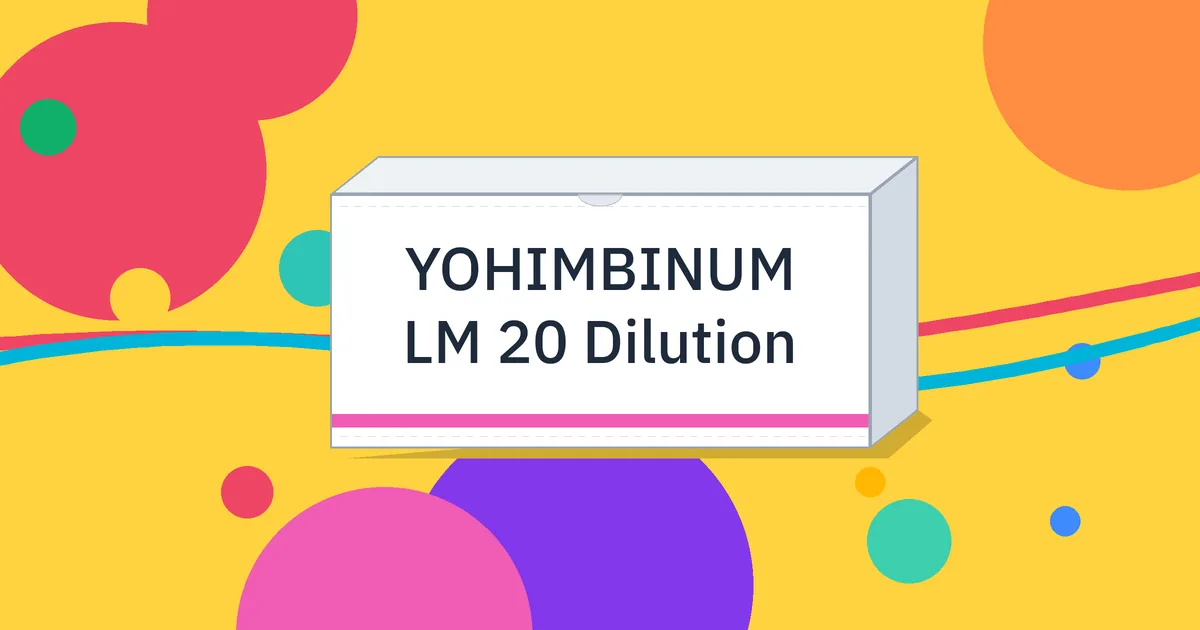 Symbolbild: Packung mit der Aufschrift YOHIMBINUM LM 20 Dilution (PZN 13286191) – Verfügbarkeit und Bezug in Apotheken in Frankfurt am Main