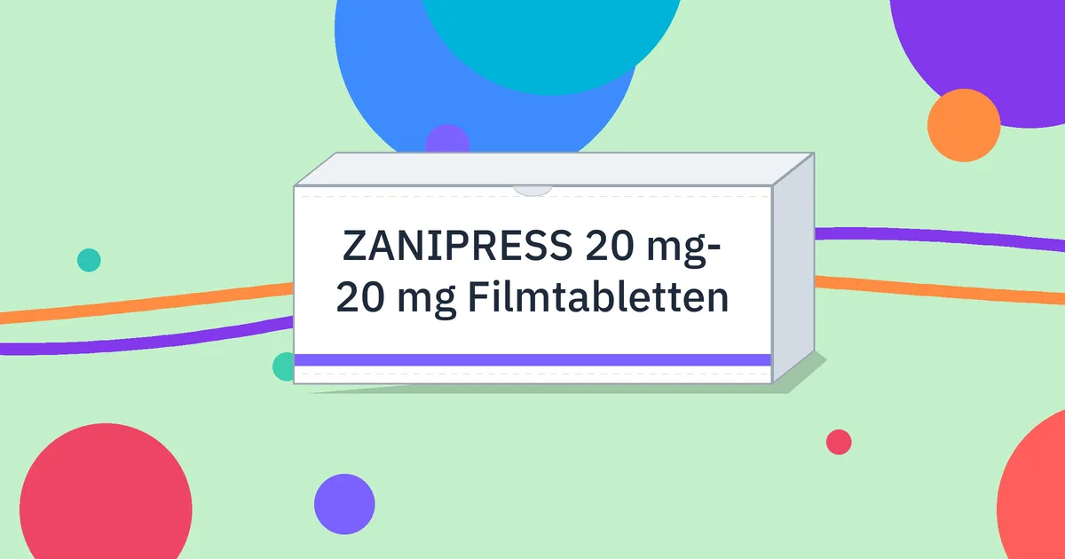 Symbolbild: Packung mit der Aufschrift ZANIPRESS 20 mg-20 mg Filmtabletten (PZN 11867771) – Verfügbarkeit und Bezug in Apotheken in Frankfurt am Main